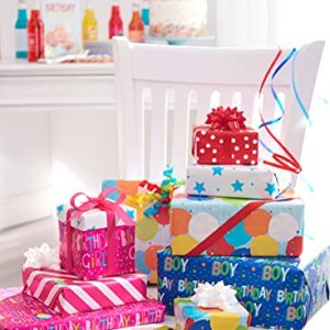 American Greetings Reversible Birthday Wrapping Paper, Stars, Polka Dots, and Balloons (3 Pack, 120 sq. ft)