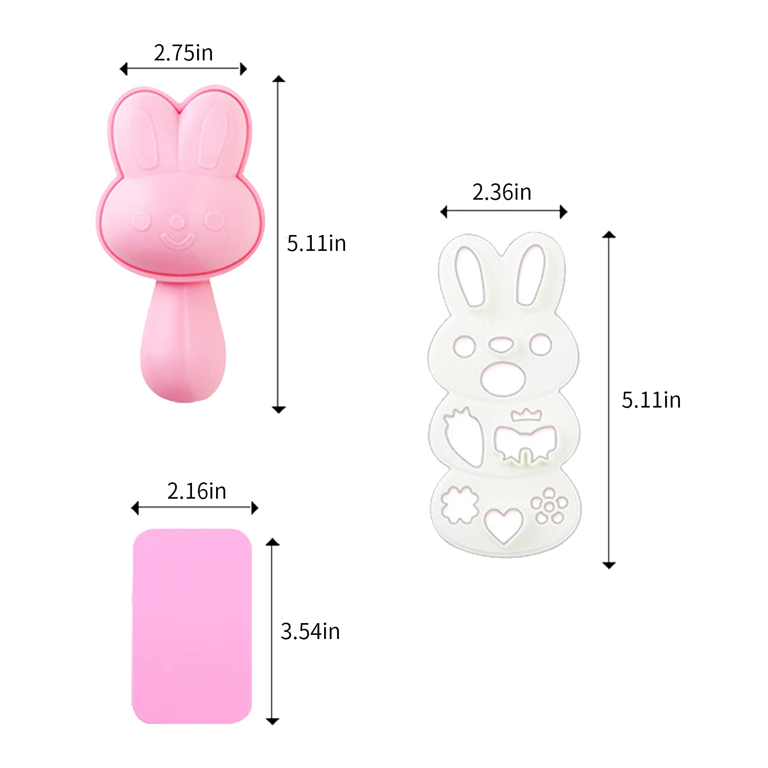 Rice Ball Molds for Kids Cute Rabbit Pattern Sushi Mold Rice Shaper Onigiri Mold Bento Accessories DIY Kitchen Tools with Nori Seaweed Punch Cutter