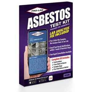 PRO-LAB Asbestos Test Kit - You Collect 2 Samples, We Analyze Them. Emailed Results Within 1 Week (5 Business Days) Includes Return Mailer and Expert Consultation. Lab Fee Included