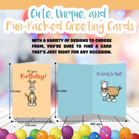 Stonehouse Collection Funny All Occasion Greeting Cards - Boxed Funny Dog & Cat Cards Assortment - Birthday Cards, Thank You Cards with Greetings Inside - Bulk Set for All Occasion, 16 Cards Per Box