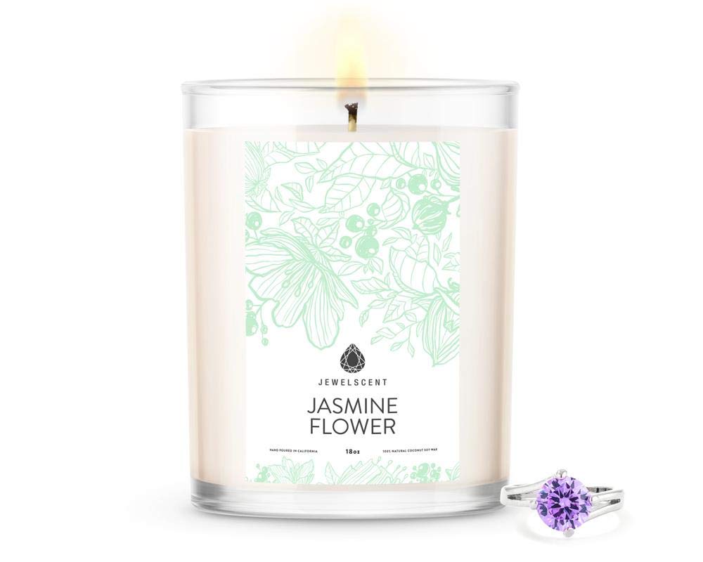 JewelScent Jasmine Flower Home Jewelry 18oz Ring Candle Size 7