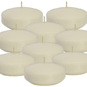 candlenscent unscented floating candles | large 3 inch - fits in 3 inch vase and above | ivory| floats on water | pack of 12