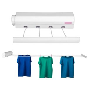 Retractable Clothesline Telescopic Indoor Outdoor Wall Mounted Clothes Dryer Line Drying Rope Hanger 4Line or 5Line(4 Lines)