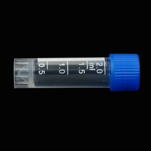 100 Pieces 2ml Plastic Graduated Vial Tube with Screw Caps, Test Tubes Small Test Sample Vial Storage Container for Lab (Blue)