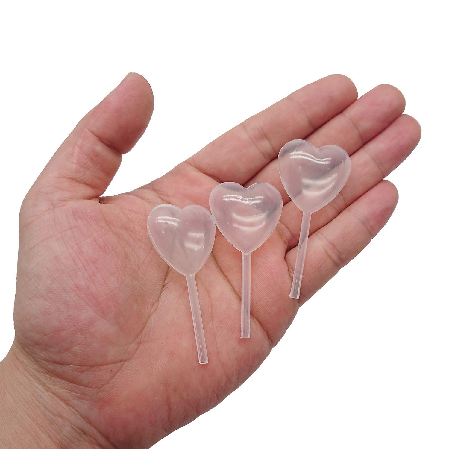 AQSXO 4ml Clear Heart Shape Liquid Dropper, Pasteur Pipette, For Cupcake, Chocolate, Birthday Party And Holiday Decoration, 100pcs