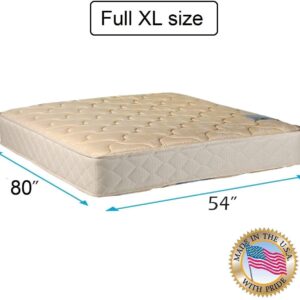 Dream Solutions USA DS USA Chiro Premier Gentle Firm Full XL 2-Sided Mattress Only with Mattress Protector Included (Beige) - Orthopedic, Innerspring coils, Long Lasting Comfort