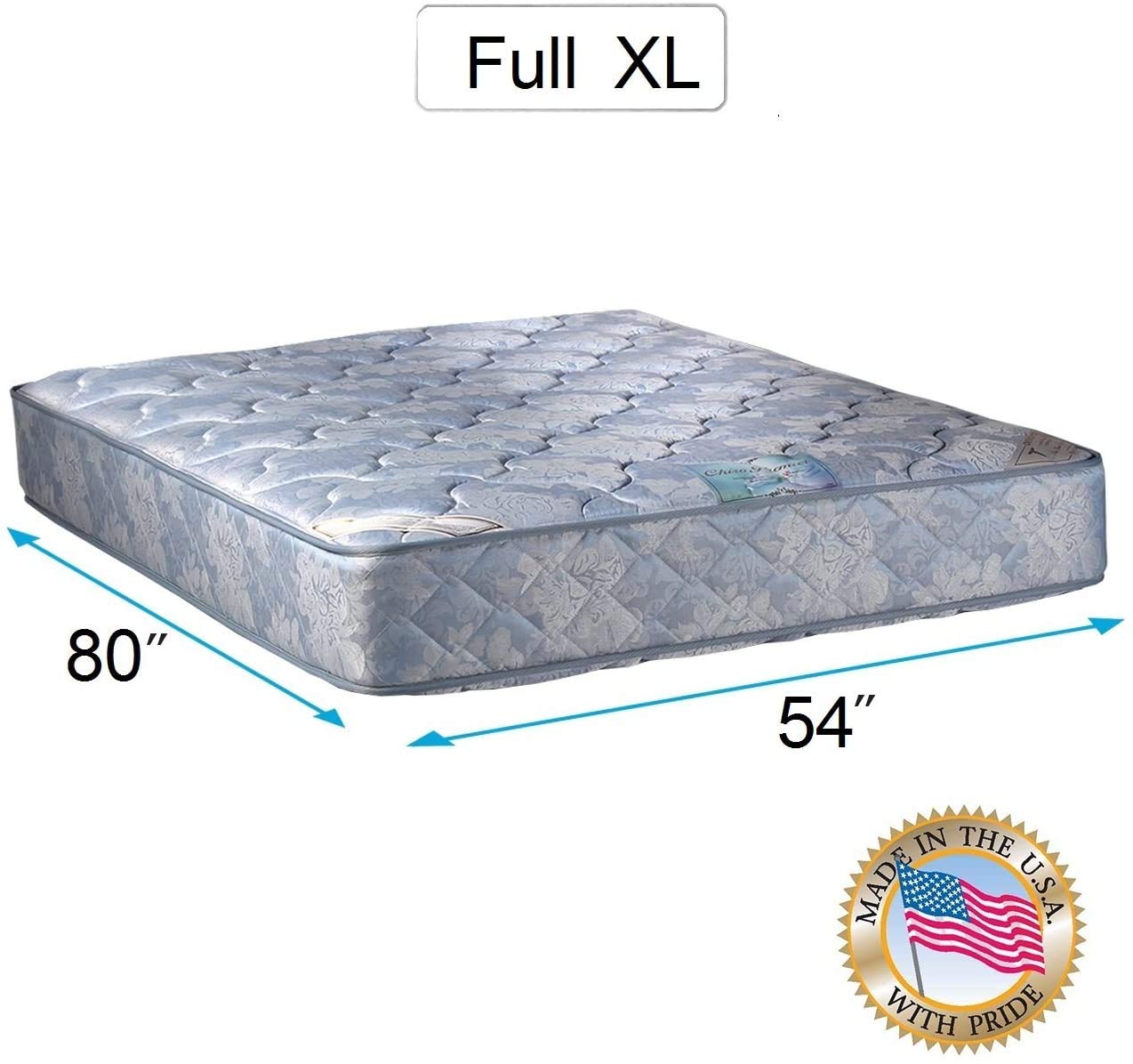 Dream Solutions USA DS USA Chiro Premier 2-Sided Orthopedic (Blue) Full XL Mattress Only with Mattress Protector Included - Spine Support, Fully Assembled, Innerspring coils, Long Lasting