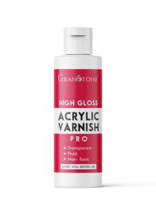 granotone acrylic artist's varnish | non-yellowing | non-toxic | anti-crazing | high gloss finish | suitable for pro artists, hobby painters & kids | made in india | 100 ml