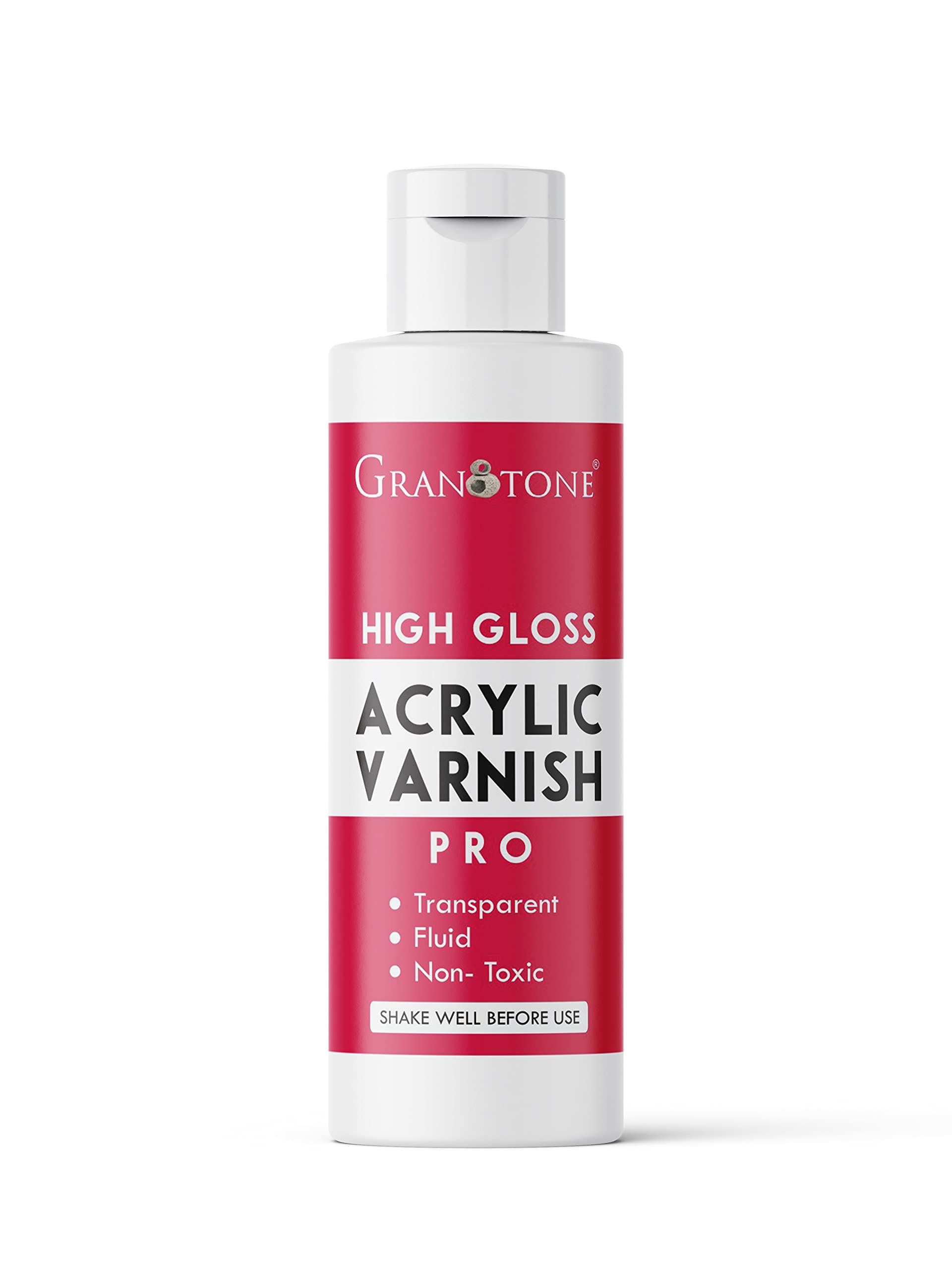 GRANOTONE Acrylic Artist's Varnish | Non-Yellowing | Non-Toxic | Anti-Crazing | High Gloss Finish | Suitable for Pro Artists, Hobby Painters & Kids | Made in India | 100 ML