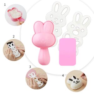 Rice Ball Molds for Kids Cute Rabbit Pattern Sushi Mold Rice Shaper Onigiri Mold Bento Accessories DIY Kitchen Tools with Nori Seaweed Punch Cutter