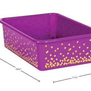 Purple Confetti Large Plastic Storage Bins - 6 Pack