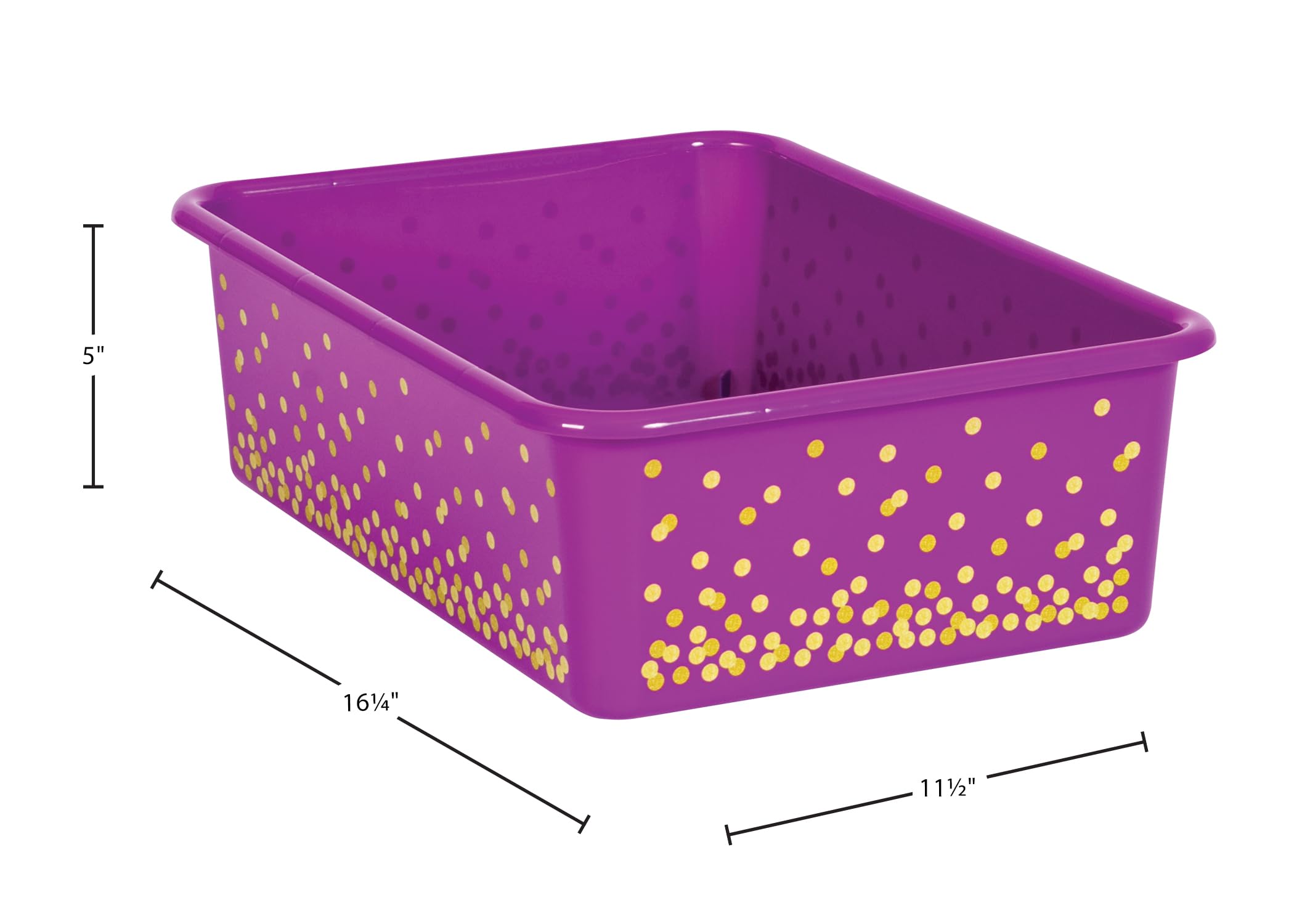 Purple Confetti Large Plastic Storage Bins - 6 Pack