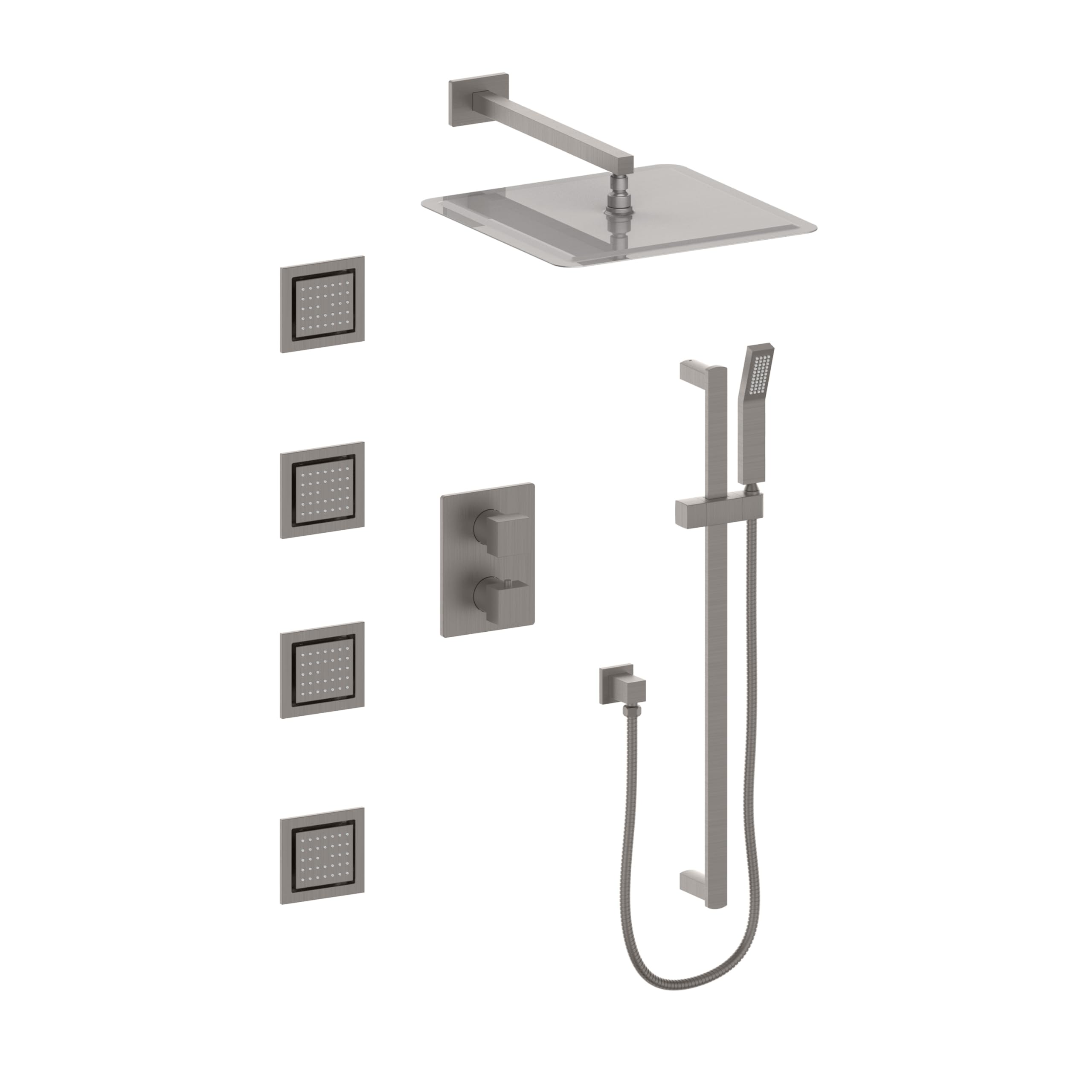 ZLINE Crystal Bay Thermostatic Shower System with Body Jets in Brushed Nickel (CBY-SHS-T3-BN)