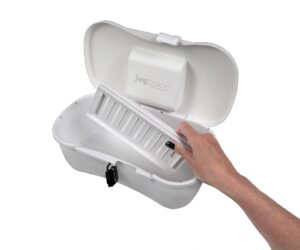 joyboxx + playtray limited edition - the #1 toy box for adults - hygienic clean and lock storage system, made in the usa, non-toxic, recyclable (white and white)