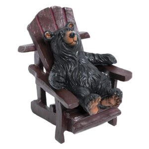 the bridge collection black bear in adirondack chair figurine