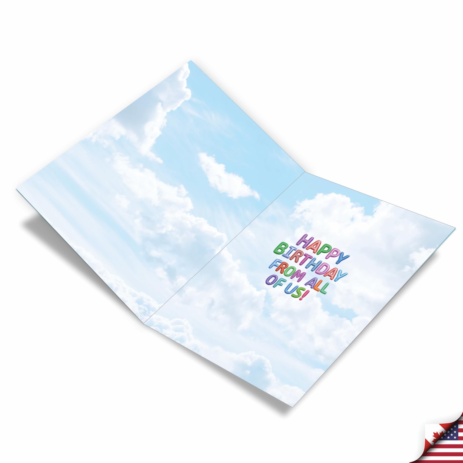 NobleWorks - 20th Birthday Card Jumbo from All of Us (8.5 x 11 Inch) - Milestone of 20 Years, Large Notecard w/Envelope (Not Actual Balloons, 3D or Raised) - Inflated Messages J9394MBG-US