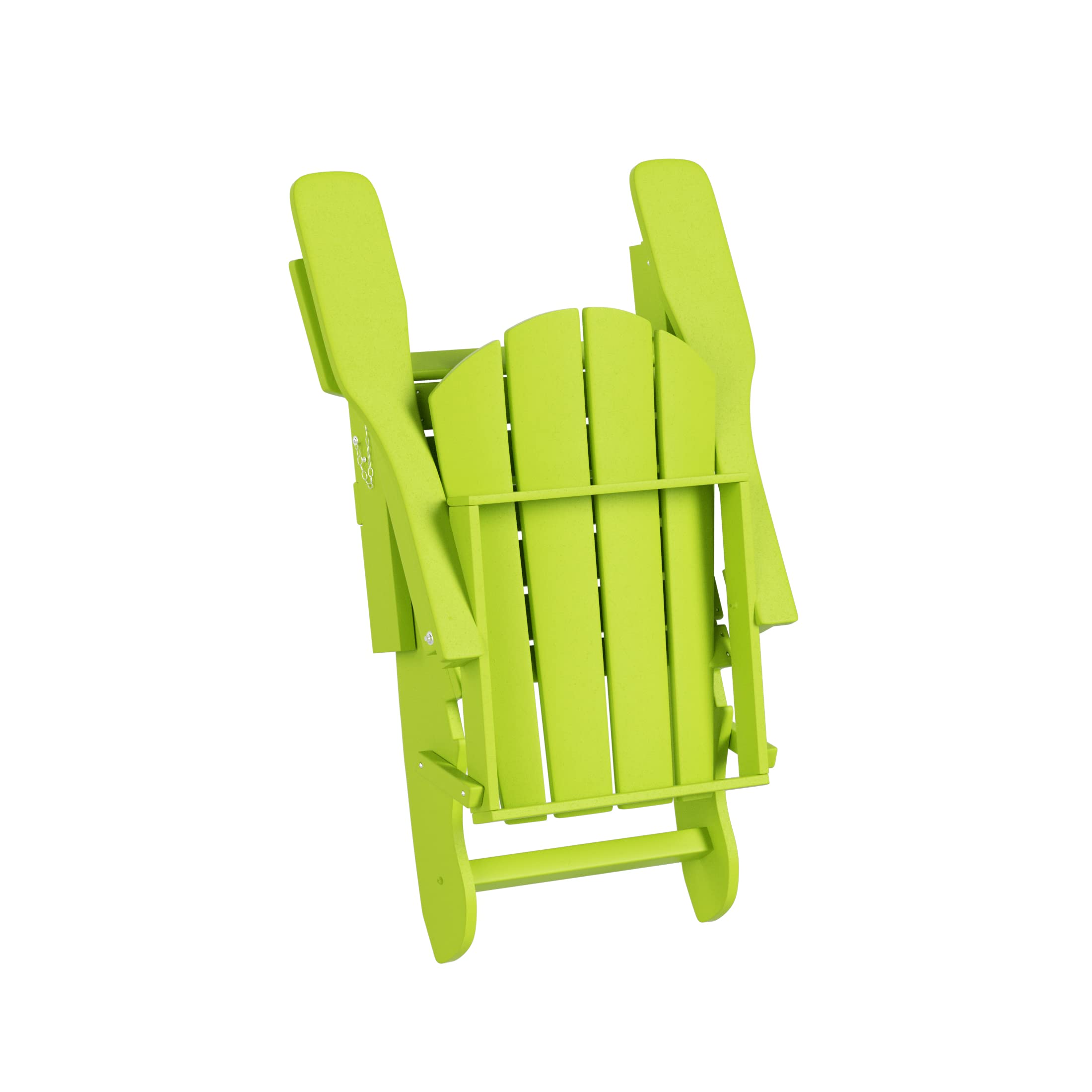 WO Home Furniture Set of 2pcs HDPE Adirondack Chairs Lounger Outdoor Folding Seat for Fire Pit, Beach, Balcony, Backyard, Lawn, Patio, Pool, Deck, Garden - Weather UV Resistant (Lime)