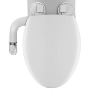 mayfair elongated toilet seat with bio bidet slimtwist bidet attachment