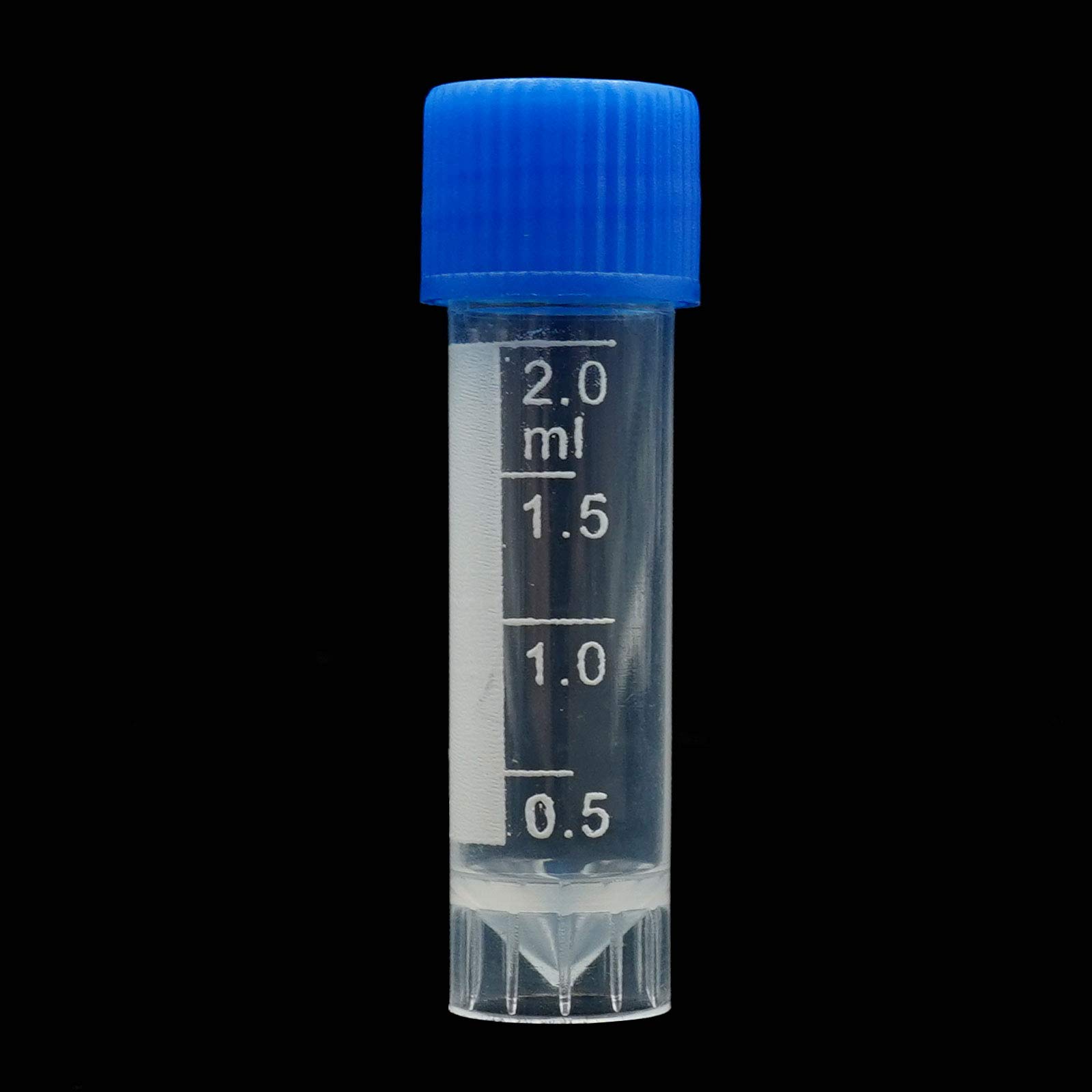 100 Pieces 2ml Plastic Graduated Vial Tube with Screw Caps, Test Tubes Small Test Sample Vial Storage Container for Lab (Blue)