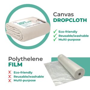 Avalon Home Canvas Drop Cloth 4x5 ft Pack of 1-8oz Painters Drop Cloth for Painting - Canvas Tarps for Floor & Furniture Protection - All Purpose Canvas Fabric Painting Drop Cloths