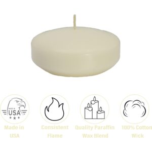 CandleNScent Unscented Floating Candles | Large 3 Inch - Fits in 3 Inch Vase and Above | Ivory| Floats On Water | Pack of 12