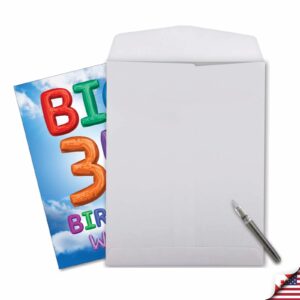 NobleWorks - Large 35th Happy Birthday Card (8.5 x 11 Inch) - Funny 35 Year Milestone Bday Congrats, Jumbo Group Card from All of Us (Not 3D or Raised) - Inflated Messages 35 J9398MBG-US