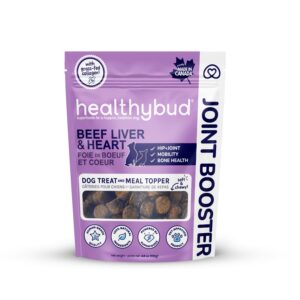 healthybud hip and joint supplement dog treats - glucosamine soft beef liver bites for senior dogs, arthritis support 14.1oz