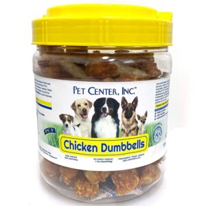 pet center inc. (pci) - chicken dumbbells, 1lb. - adult dog treat