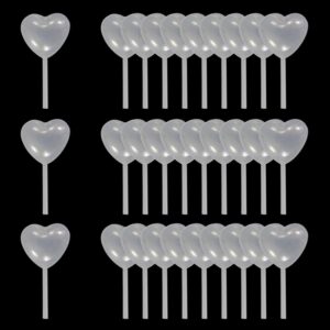 aqsxo 4ml clear heart shape liquid dropper, pasteur pipette, for cupcake, chocolate, birthday party and holiday decoration, 100pcs