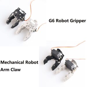 Professional Metal Robot Arm/Gripper/Mechanical Claw/Clamp/Clip with High Torque Servo, RC Robotic Part Educational DIY for Arduino/Raspberry Pie, Science STEAM Maker Platform (Black)