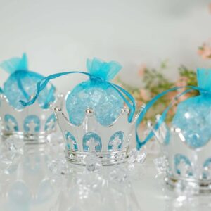 Efavormart 12 Pack - 3" Silver Fillable Crown Favor Containers for Wedding, Bridal Shower, Birthday, Candy Jars Decorations