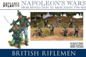 napoleon's wars: british riflemen (32 multi part hard plastic 28mm figures)