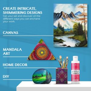 GRANOTONE Acrylic Artist's Varnish | Non-Yellowing | Non-Toxic | Anti-Crazing | High Gloss Finish | Suitable for Pro Artists, Hobby Painters & Kids | Made in India | 100 ML