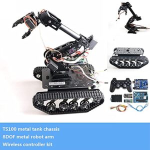 Professional Metal Robot Arm/Gripper/Mechanical Claw/Clamp/Clip with High Torque Servo, RC Robotic Part Educational DIY for Arduino/Raspberry Pie, Science STEAM Maker Platform (Black)