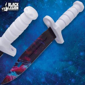 BLACK LEGION Cosmic Battle 6 Piece Knife Set | Includes Survival, Throwing, Pocket, Gut-Hook Knives | Fantasy Cosmic Design | Includes Sheaths for Each | Ergonomic Handles | Complete Set