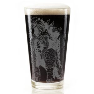 GOD ZILLA Engraved Pint Glass | Iconic Monster Designs | Classic Film & TV | Perfect Collectible for Epic Movie Fans