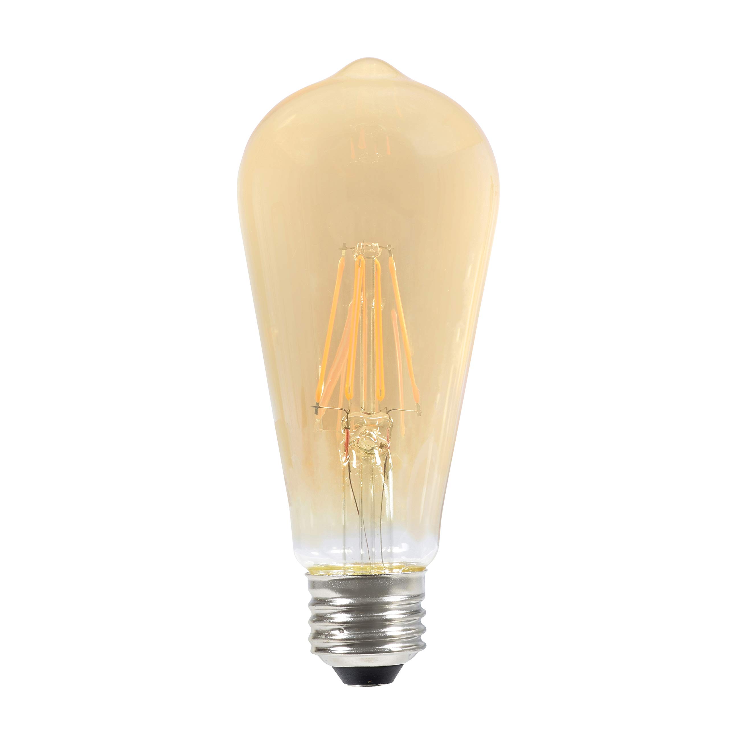 SYLVANIA LED Vintage Filament ST19 Light Bulb, 60W Equivalent, Efficient 7W, Medium Base, 650 Lumens, Dimmable, 2175K, Amber Glow - 4 Pack (40329)