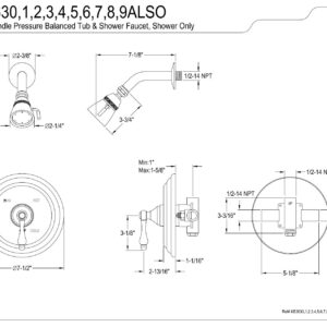 Kingston Brass KB3636ALSO Restoration Shower Faucet, Polished Nickel