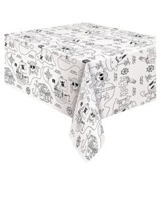 white coloring paper ahoy pirate table cover (54"x84") 1 count - perfect for kids parties and enjoyable mealtime