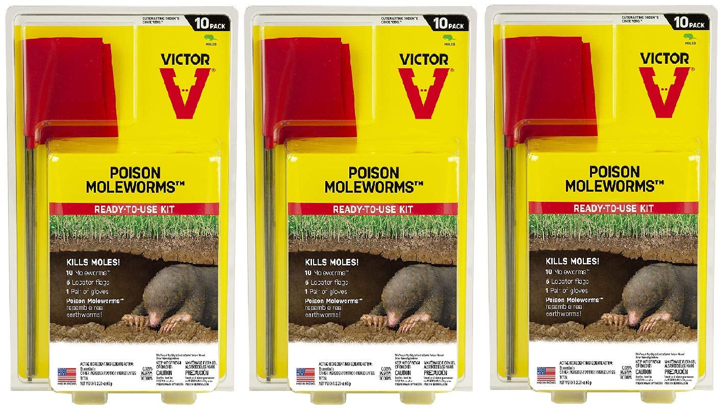 Victor M6009 Poison Moleworms, Yellow - Thrее Расk