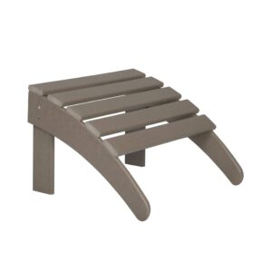 wo home furniture adirondack ottoman outdoor patio footrest 13.5" inch folding footstool for outdoor adirondack chair (weathered wood)