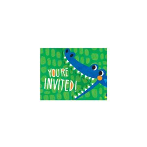 creative converting alligator birthday party invitations, 8 ct