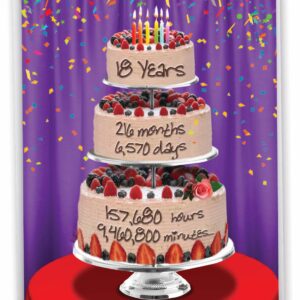 NobleWorks - 18th Milestone Birthday Card (8.5 x 11 Inch) - 18 Year Old Celebration, Stationery from All of Us - Year Time Count 18 J9404MBG-US