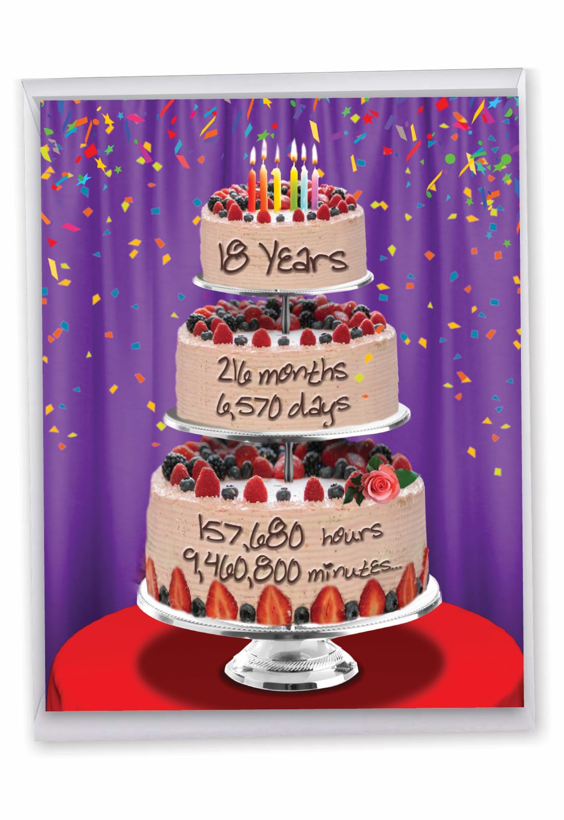 NobleWorks - 18th Milestone Birthday Card (8.5 x 11 Inch) - 18 Year Old Celebration, Stationery from All of Us - Year Time Count 18 J9404MBG-US