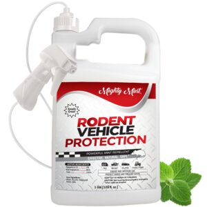 mighty mint gallon (128 oz) rodent repellent spray for vehicle engines and interiors - cars, trucks, rvs, & boats