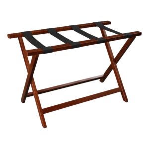 casual home heavy duty 30" extra wide luggage rack, walnut (new)