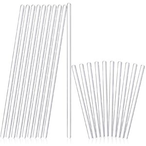 20 glass stirring rods stir stick with both round ends 12 inch long 7 mm diameter and 6 inch long 5 mm diameter, 10 for each size for lab kitchen science education and stir hot cold beverage cocktails