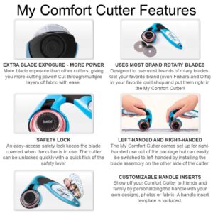 TrueCut Rotary Cutter Set - 3 Items: Large TrueCut Quilting Ruler (24.5-Inch by 6.5-Inch), Medium TrueCut Quilting Ruler (12.5-Inch by 6.5-Inch) and My Comfort Cutter Ergonomic Rotary Cutter (45mm)