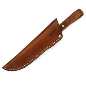 BPS Knives - Left Hand Belt Knife Sheath - Brown Leather Sheath for Mora Garberg - Left-Hand Sheath with Belt Loop for Vertical Carry of Fixed Blade Knife - Free Suspension Leather