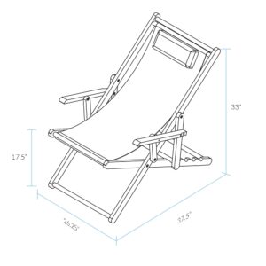 Casual Home Folding Fully-Assembled Adjustable Solid Wood Sling Patio Outdoor Chair, Natural Frame/Natural Canvs (New)